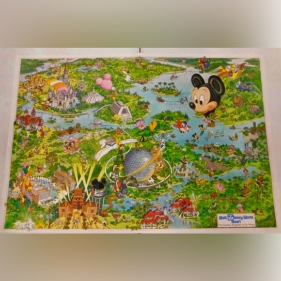 Disney | Other | Vintage Walt Disney World Resort Map Rare | Poshmark
